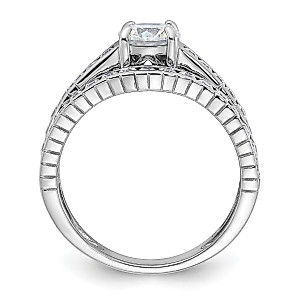 IceCarats 925 Sterling Silver Cubic Zirconia CZ Wedding Band Engagement Ring Bridal Jewelry Set Size 7