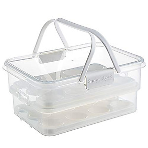 SnapLock by Progressive Collapsible Egg Carrier, One Size, White