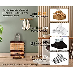 VCREATC Hanger Stacker, Clothes Hanger Organizer Stand, Portable Wood Hanger Storage Rack, Large Wire and Velvet Hanger Holder for Closet Laundry Room, Commercial Hanger Storage (Large - 32.7" H)