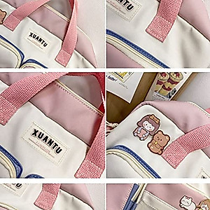 AZLNRMU Kawaii harajuku backpack crossbody bag with 3 pins bubbles teenage daypack gift for birthday Christmas (Yellow) General