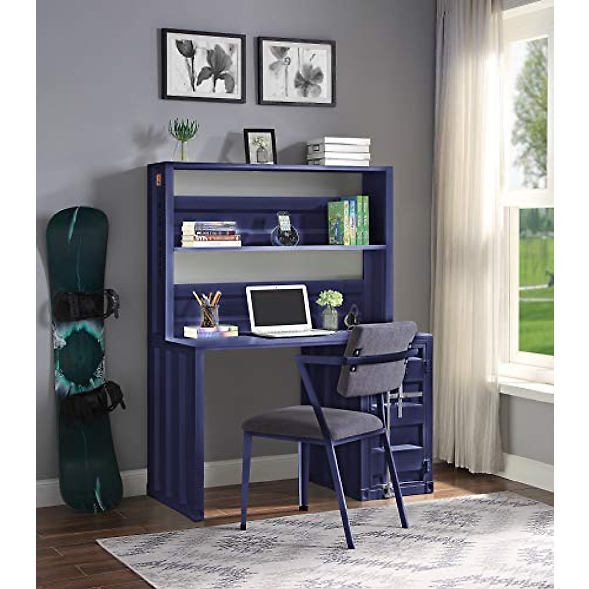 ACME Cargo Desk & Hutch - - Blue
