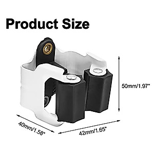 Waziaqoc 5PCS Wall Mount Broom Mop Holder, Bathroom Mop Hanger Wall Mounted Mop Clip with Screws for Garden Bathroom Kitchen - White & Black