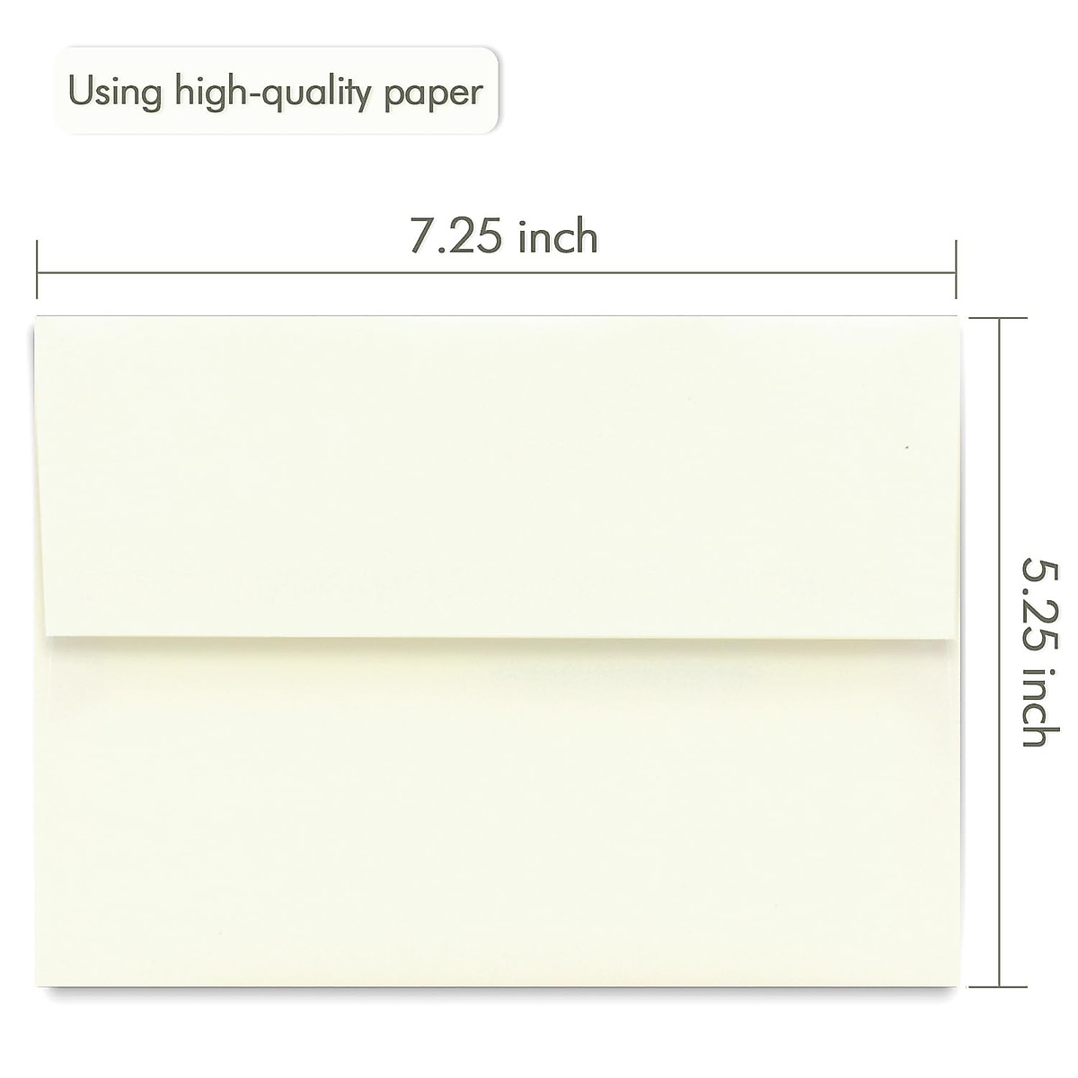 A7 ivory Invitation 5x7 Envelopes - Self Seal, Square Flap,Perfect for 5x7 Cards, Weddings, Birthday, invitations, Graduation, Baby Shower, 5.25 x 7.25 Inches , 100 Pack, ivory