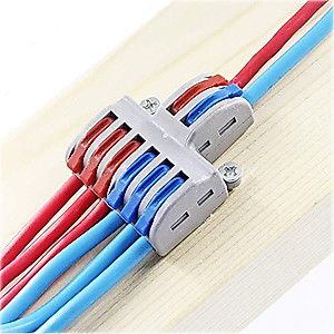 tatoko 10PCS Mini Fast Wire Connector Universal Wiring Cable Connector Push-in Conductor Terminal Block Two in and Six Out