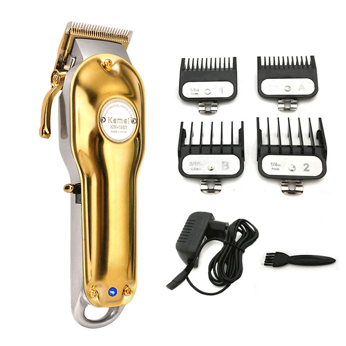 KEMEI Mens Clipper Cordless Hair Clippers, Razor Electric Professional Beard Trimmer Grooming Shaving Machine Self Hair Cutting Haircut Trimmers Cutter，Gold