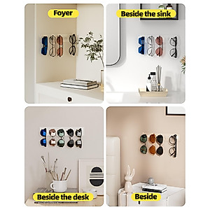 MaxGear Sunglasses Organizer Wall, Acrylic Sunglass Holder Clear Sunglasses Display Rack for Multiple Glasses, Eyeglass Holder for Office & Home Decor, Unique Gifts for Husband, Women & Girls, 3 Pack