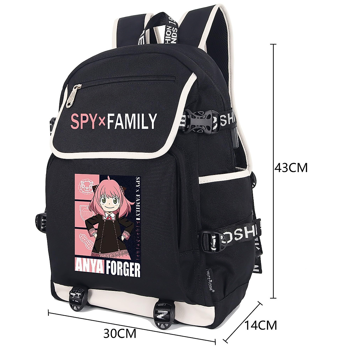 Roffatide Anime SPY×FAMILY Laptop Backpack with USB Charging Port Anya Rucksack with Printed Backpack for Men Women Twilight Graphic Travel Yor Backpack
