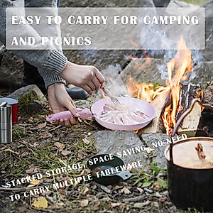 Hausfrau pink pots and pans set removable handle non stick, detachable handle ceramic cookware set kitchen cooking oven dishwasher safe, NO PFAS NO PTFE