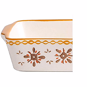 OSKOURW Soup Bowls Ceramic Plate Hand-Painted,Ware Bowl Baking Dishes Pizza Tray Western Food Plate Steak Salad Dishes Dinnerware Oven Rice Bowl (Color : 4)