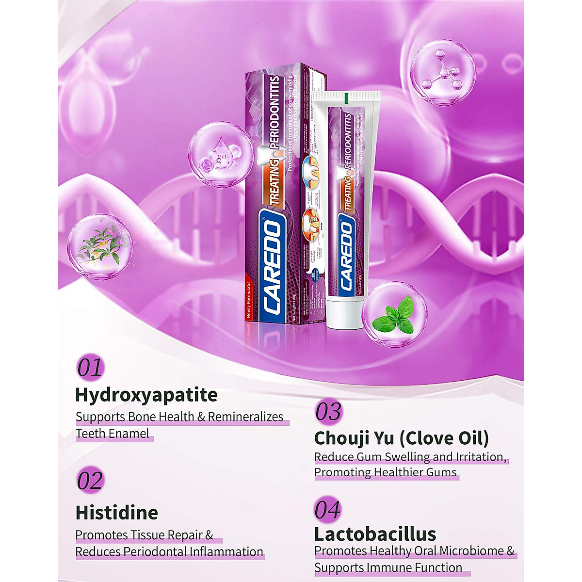 Medicine Toothpaste Healing Early-Mid Periodontitis Treatment at Home, Gum Repair for Receding Gums, Gum Disease & Gingivitis Treatment, Periodontal Disease Treatment Hydroxyapatite Toothpaste, 3.52OZ