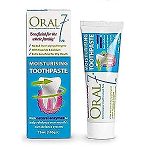 Oral7 Dry Mouth Toothpaste Containing Enzymes with Xylitol, Moisturizing and Teeth Whitening Toothpaste, Promotes Gum Health and Fresh Breath, Oral Care and Dry Mouth Products 2.5oz (2 Pack)