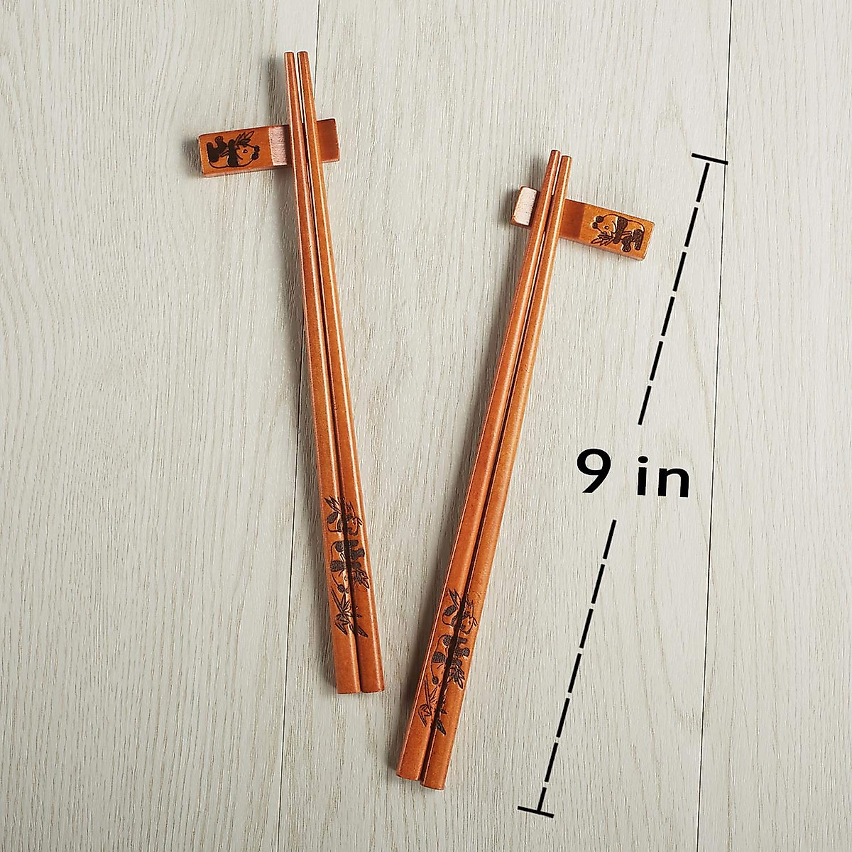 Chopstick Reusable Chinese Panda Chopsticks with Holder and Carrying Bag Chinese Traditional Stylish Set（2 Pairs）