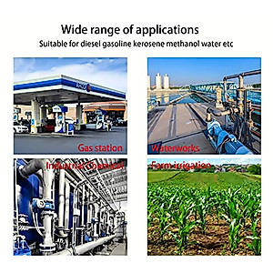 1" Flow Meter, LCD Electronic Digital Display Flowmeter，with 1-Inch NPT Inlet/Outlet, for Measure A Variety of Diesel, Kerosene, Gasoline Liquid Flow
