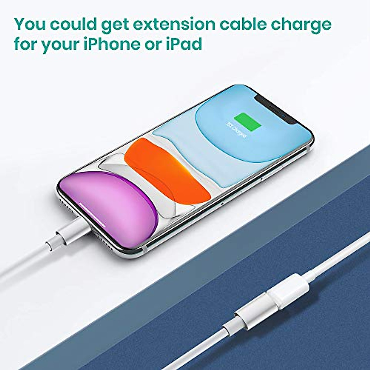 MeloAudio 3.3FT TPE Extension Cord Cable Charging Sync Video & Audio Compatible with iOS Devices (Phone/Pad/Pod), Male to Female Dock Cable Extender Connector Case Adapter