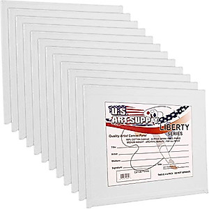 US Art Supply 6 X 6 inch Professional Artist Quality Acid Free Canvas Panel Boards 12-Pack (1 Full Case of 12 Single Canvas Panel Boards)