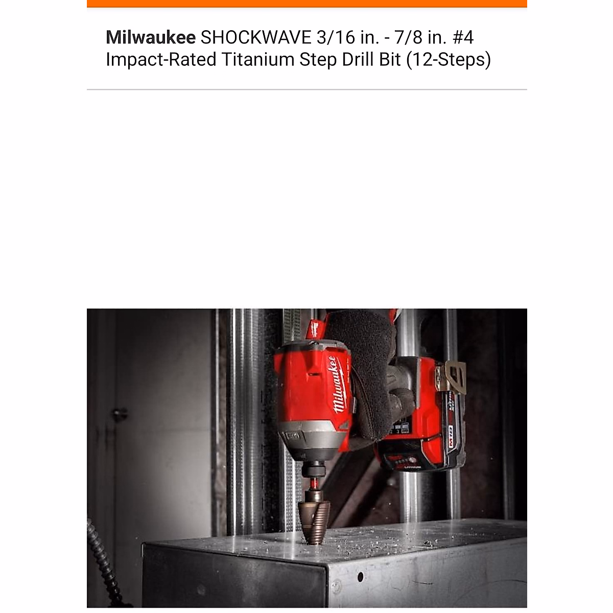 3/16 - 7/8 Impact Step Drill Bit, #4