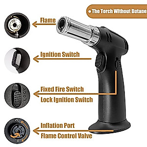 Cocktail Smoker Kit with Torch, Old Fashioned Drink Smoker Infuser Kit with 8 Kinds of Wood Chips for Cocktails, Whiskey, Meat, Salad, Cheese, etc. Gift for Father, Husband and Whiskey Smoker Lover.