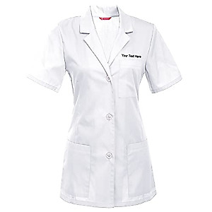 Women's Custom Personalized 29 Inch Consultation Short Sleeve Lab Coat