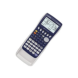 Casio fx-9750GII Graphing Calculator with icon based menu. Color white.