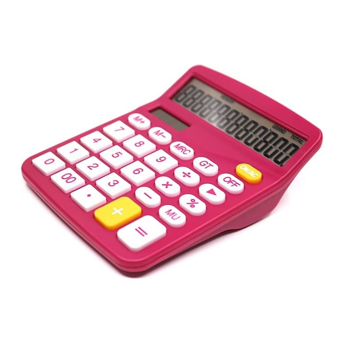 SDFGH 12 Digit Desk Calculator Large Buttons Financial Business Accounting Tool Rose Red Color for Office School Gift