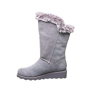 BEARPAW Women's Genevieve Gray Fog Size 10 | Women's Boot Classic Suede | Women's Slip On Boot | Comfortable Winter Boot