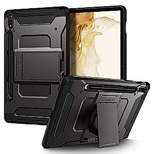 Spigen Tough Armor Pro Designed for Galaxy Tab S8 Case (2022) / Galaxy Tab S7 Case (2020) with S Pen Holder - Gunmetal