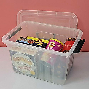 Easymanie 12 Quart Plastic Storage Bin Box with Handle, Pack of 6, R4
