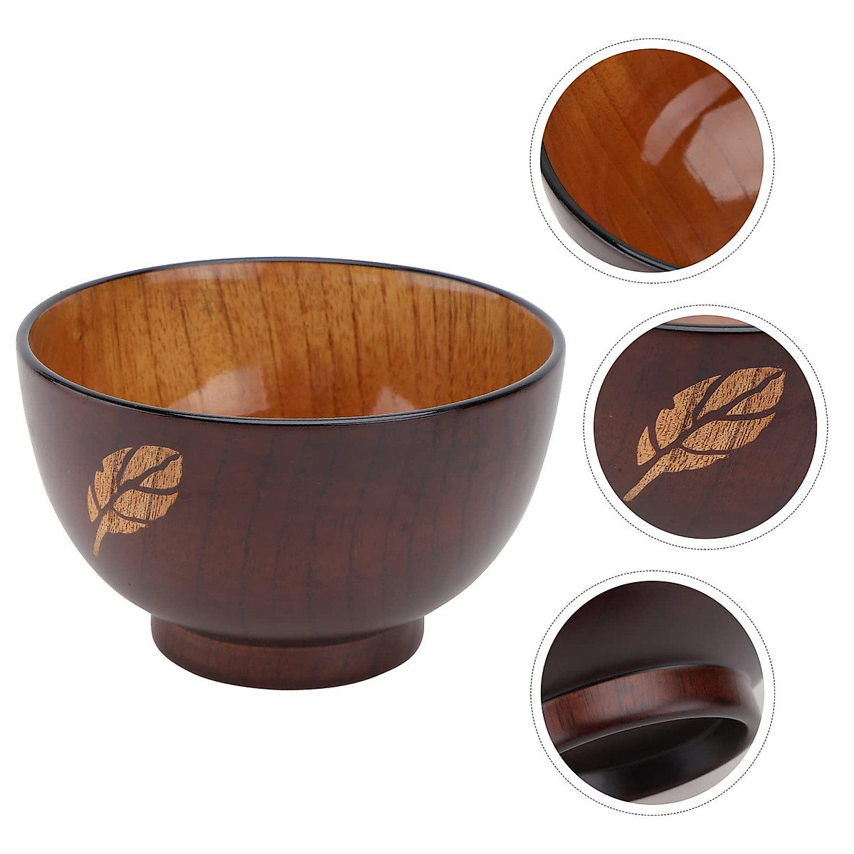 Cabilock Decoration Storage Containers Wood Bowl| Wooden Bowls for Food Wooden Salad Bowl Calabash Bowls 4.48 Bowl for Japanese Ramen Bowls