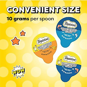 Temptations Lickable Spoons Adult Wet Cat Treat, 10 Grams, Variety Pack of 24