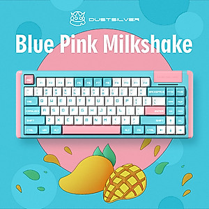 DUSTSILVER D84 Wireless 75% Cute Mechanical Keyboard with RGB, Hot Swappable, Bluetooth/2.4G/Type-C Connection, Gateron Red Switches for Smooth Typing