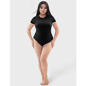 PUMIEY Bodysuits for Women Dupes Body Suit Jet Black Small