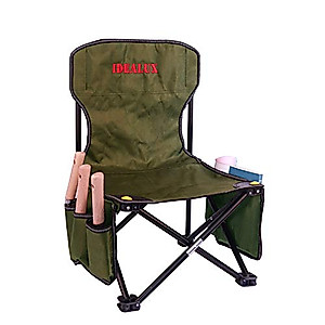 IDEALUX Garden Tools Set, Gardening Outdoor Folding Camping Chairs with Garden Tool Bag, 3 Steel Garden Tools, Gardening Seats Gardening Chair Seniors with Garden Folding Stool Lawn Chair（Army Green）