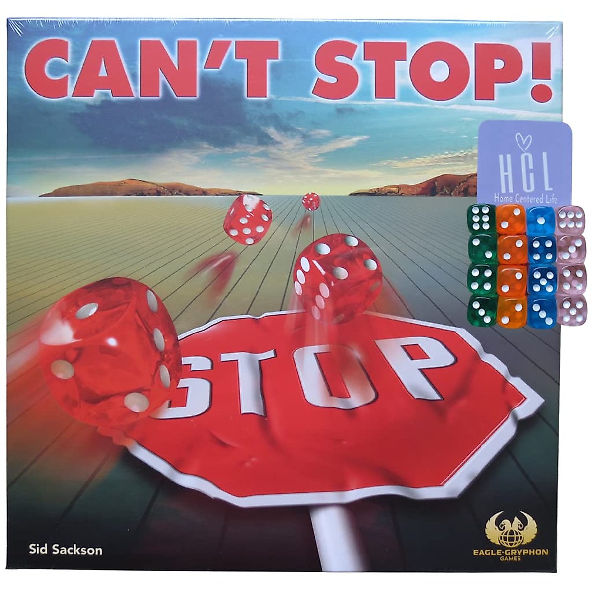 Can't Stop, Family Board Game, Fun for Kids, Teens, and Adults Bundled with Three Extra Sets of Dice (Eagle-Gryphon 2021 Edition)