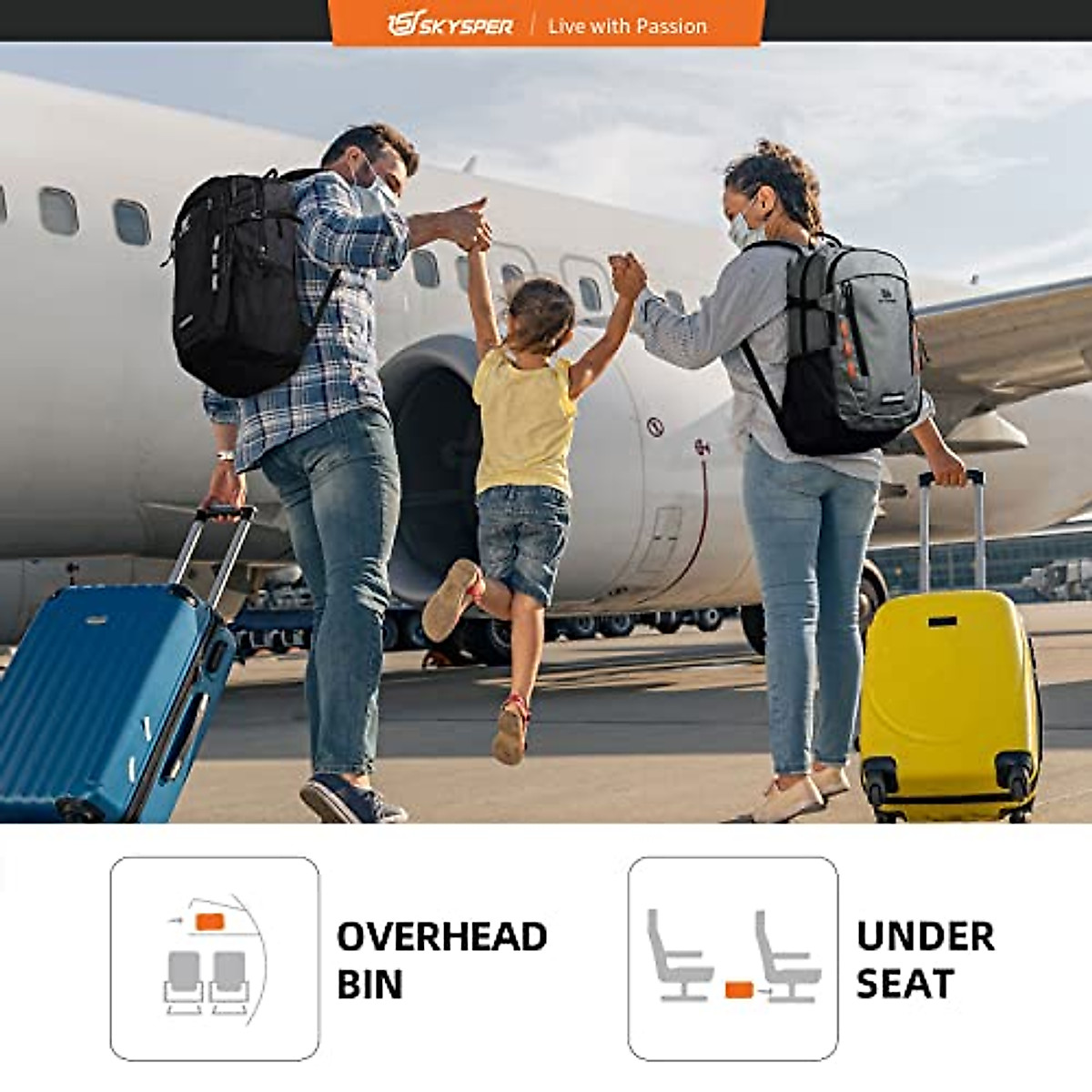 SKYSPER Laptop Backpack 30L Travel Backpack for Women Men Work Business Backpack Bookbag Fits up to 17 Inch Laptop(Black)