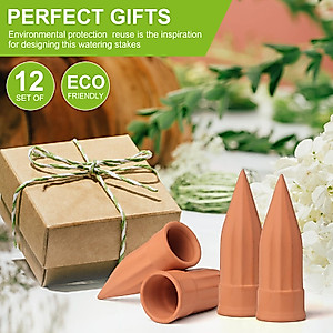 TKSCUSR 12 Pcs Self Watering Spikes Small Terracotta Plant Watering Stakes Devices Vacation Self-Watering Stakes for Indoor/Outdoor Plants