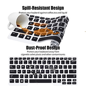 CaseBuy Keyboard Cover for Dell Latitude 5480 5490 5491 7490 7480 14 inch Laptop, Dell 3340 E3340 E5490 E5491 E5450 E5470 E7450 E7470 E7480 Keyboard Protective Skin with Point, Black