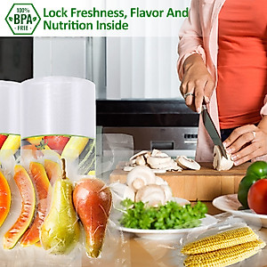 Vacuum Sealer Bags Roll 4 Pcs 8" x 150' Rolls (Total 600 feet) Vac Seal Bags for Food Saver Storage, Meal Saver Freezer Vacuum Sealer Bags, Sous Vide Bags Vacuum Sealer, Non-BPA Vacuum Sealer Bags