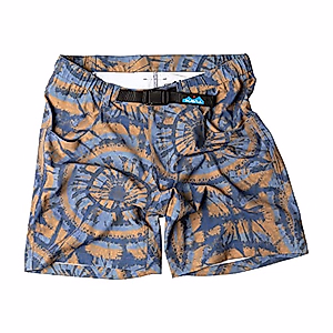 KAVU Chilli H20 Short Quick Dry Shorts with Elastic Waist and Belt Trunks - Circle Tie Dye - L