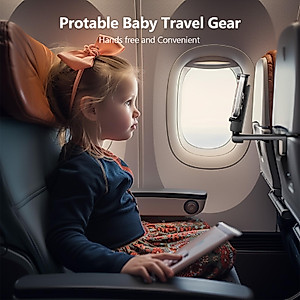 MiiKARE Airplane Travel Essentials Phone Holder, Universal Handsfree Phone Mount for Flying with 360 Degree Rotation, Accessory for Airplane, Travel Must Haves Phone Stand for Desk, Tray Table