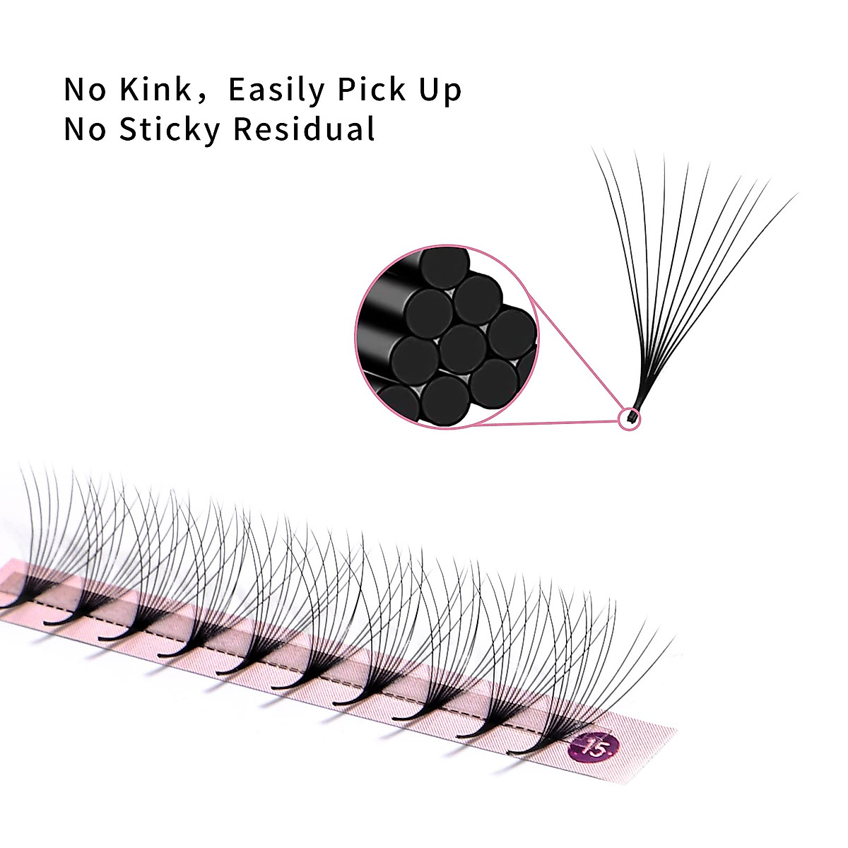 VEYES INC Eyelash Extension Supplies Premade Fans Eyelash Extensions Mixed Tray 10D 0.07 C Curl 9-16mm Short Stem Premade Volume Lash Extensions Fans Matte Black 120 Fans