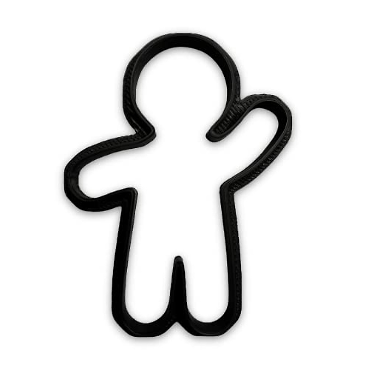 Waving Gingerbread Man Cookie Cutter with Easy to Push Design (4 inch)