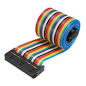uxcell IDC Rainbow Wire Flat Ribbon Cable 26 Pins 66cm Length 2.54mm Pitch Type-B