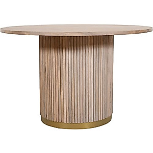 Meridian Furniture Oakhill Collection Modern | Contemporary White Oak Finish Dining Table, 48" W x 48" D x 30" H, Natural