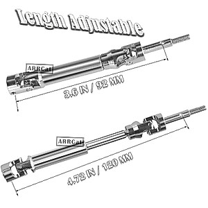 Rc Stainless Steel Front Rear Drive Shaft CVD for 1/10 Rustler VXL 4X4/Stampede VXL 4X4/Hoss VXL 4X4/Slash Platinum/Ultimate/VXL 4x4 4WD RC Car,ARRCat RC Upgrades Part