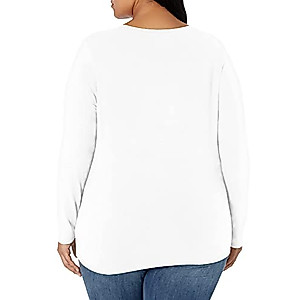 Amazon Essentials Women's Classic-Fit Long-Sleeve Crewneck T-Shirt (Available in Plus Size), White, Small