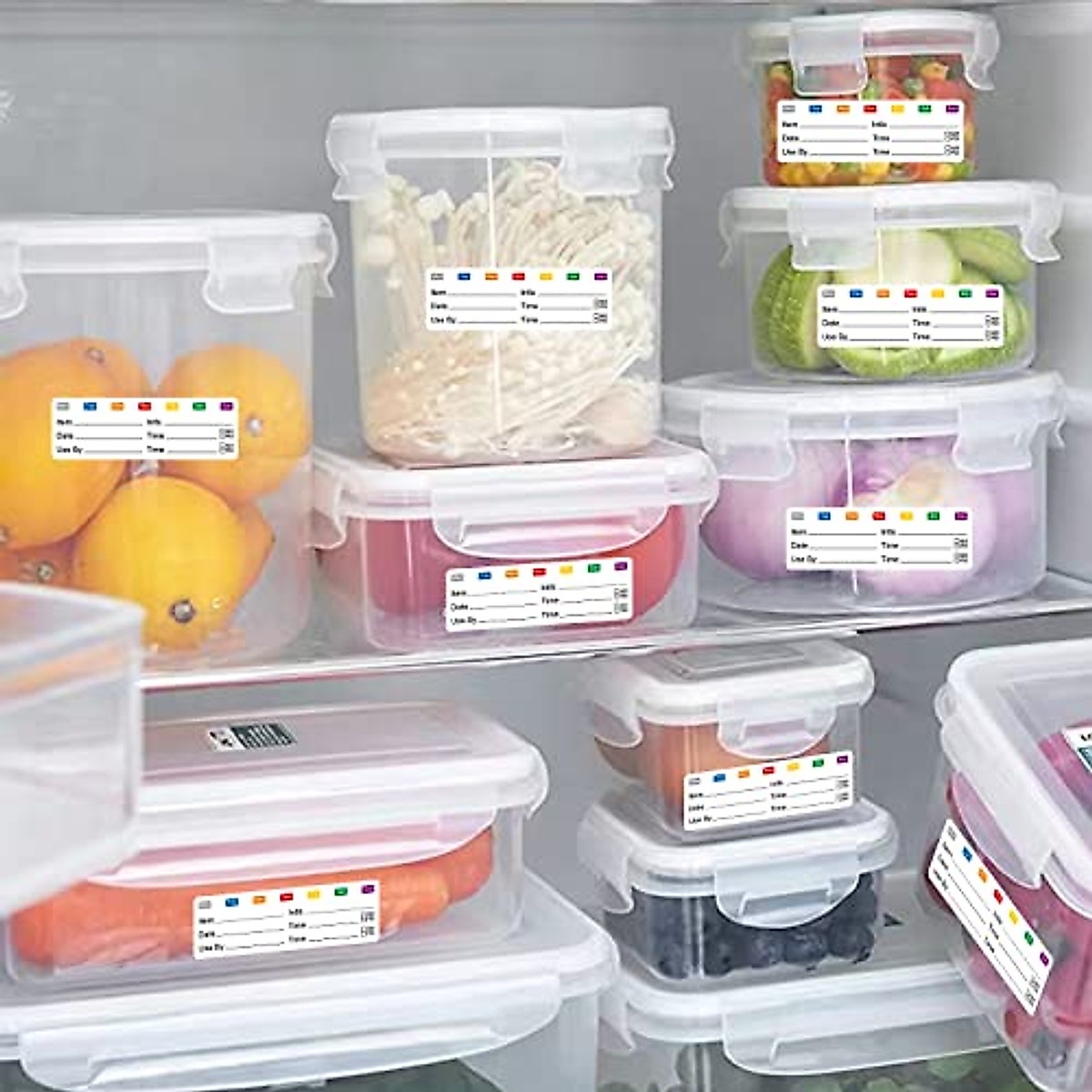 500 pcs Food Labels, Freezer Labels Removable 1x 3 Inches Food Storage Stickers, Easy Clean Leaves No Residue, Writable, Not Blurry, Waterproof Oil Resistant. 2 Rolls, STARLIBOO.