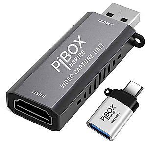 PiBOX India, Video Capture Card, 4K HDMI to USB 3.0 Game Capture Device Aluminium Windows Android Mac,HD 1080P Audio Video Card Live Streaming Gaming Conference, or Live Broadcasting