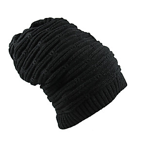 RW Rasta Stretch Long Beanie Hats Black