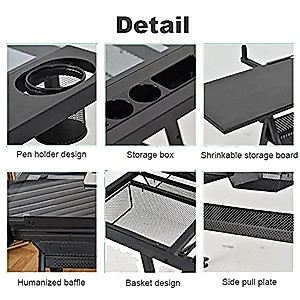 EESHHA Drawing Table Drafting Desk, Adjustable Glass Drafting Table,Versatile Art Study Table,with Storage Drawers,Art Studio Design Sketching Painting Work Station