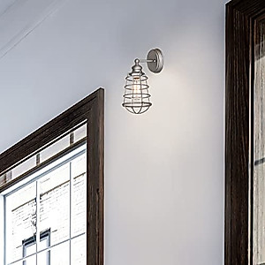 Design House 519702 Ajax 1 Light Wall Light, Galvanized Steel Finish